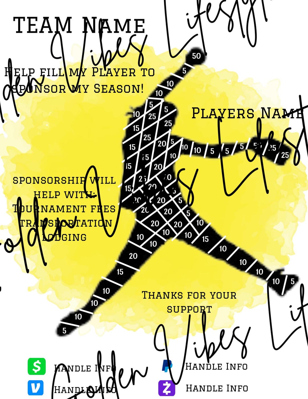 Softball Pitcher Sponsorship Flyer | Fill My Pitcher Fundraiser ...