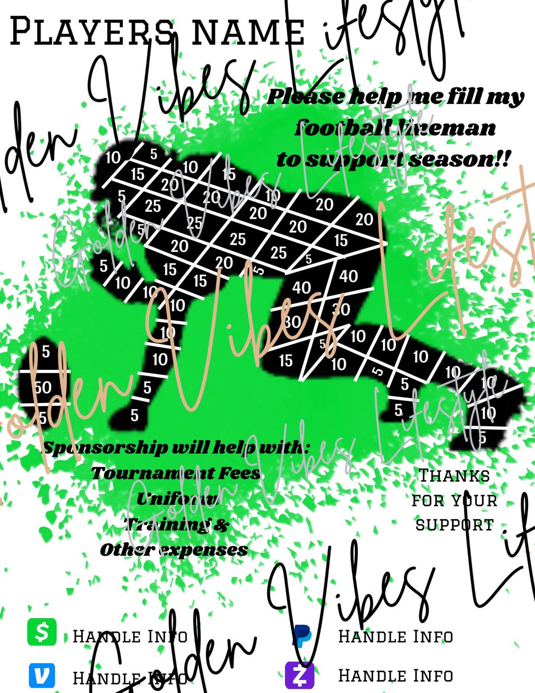 Football Fundraiser Flyer | Fill My Lineman | Editable Canva Template ...