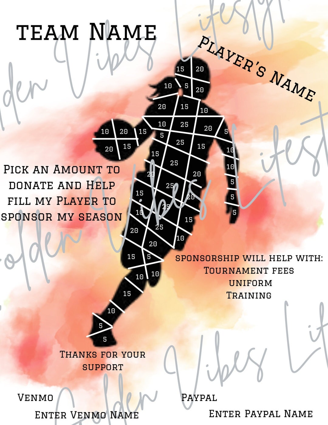 Female Basketball Fundraiser Flyer | Fill My Basketball Player ...
