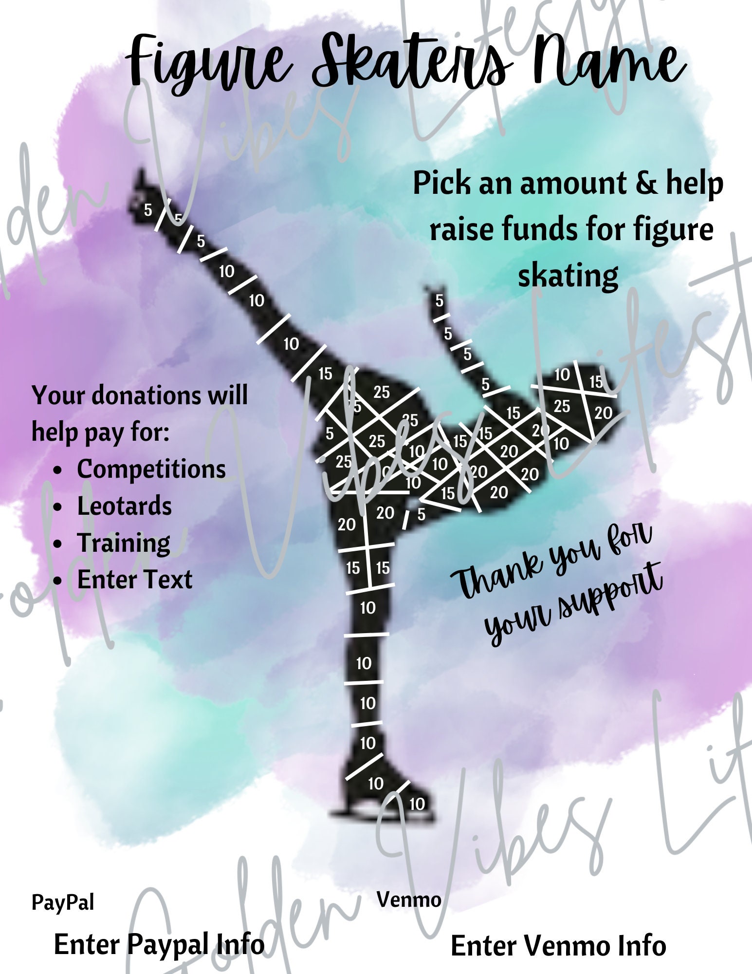 Figure Skating Fundraiser Flyer | Fill My Skater | Editable Canva ...