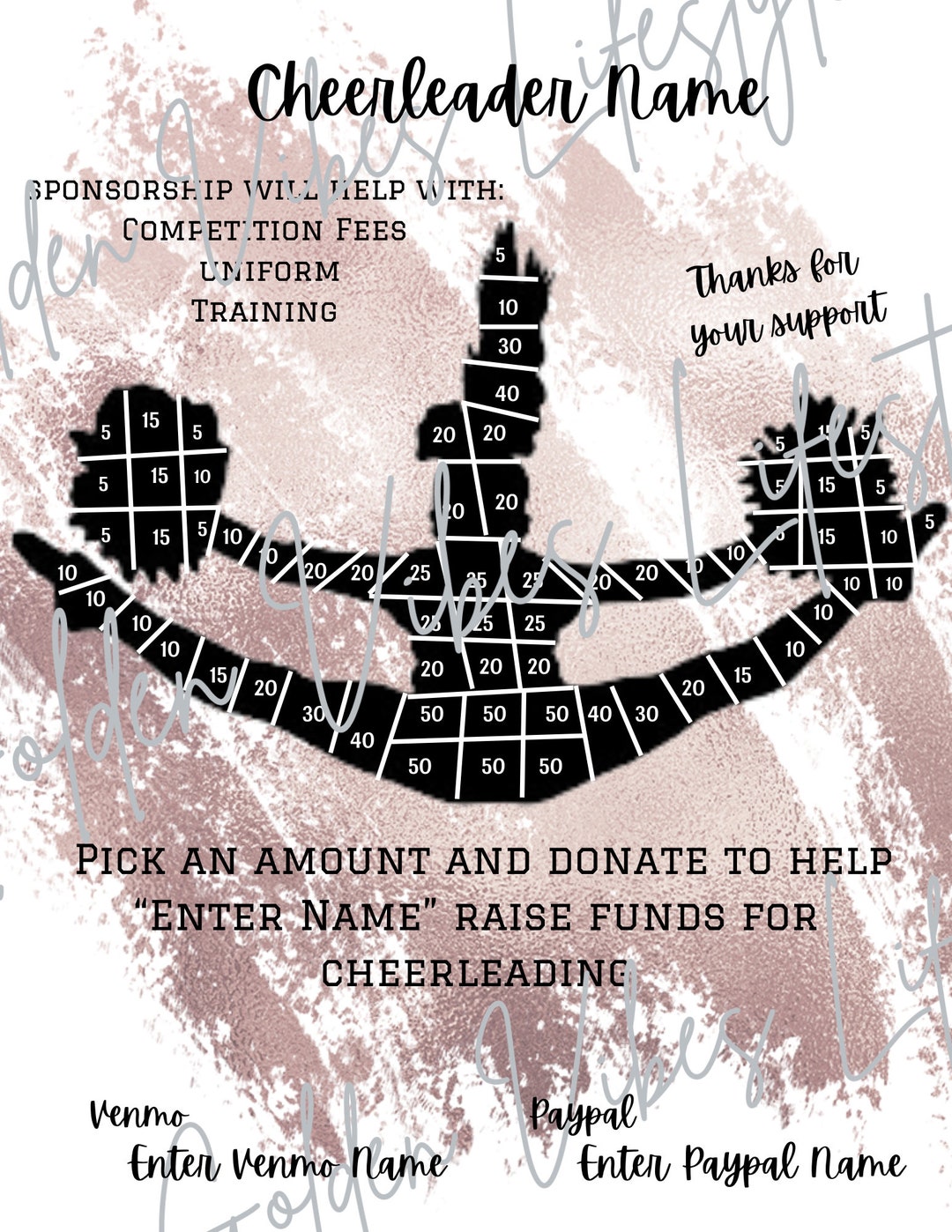 Cheer Flyer, Fill My Cheerleader, Cheer Fundraiser, Editable Canva ...