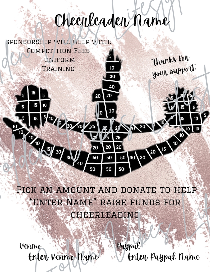Cheer Fundraiser Flyer | Fill My Cheerleader | Editable Canva Template ...