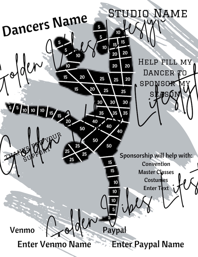 Fill My Dancer, Male Dancer, Hip Hop Dancer, Dance Fundraiser, Editable Canva Template ...