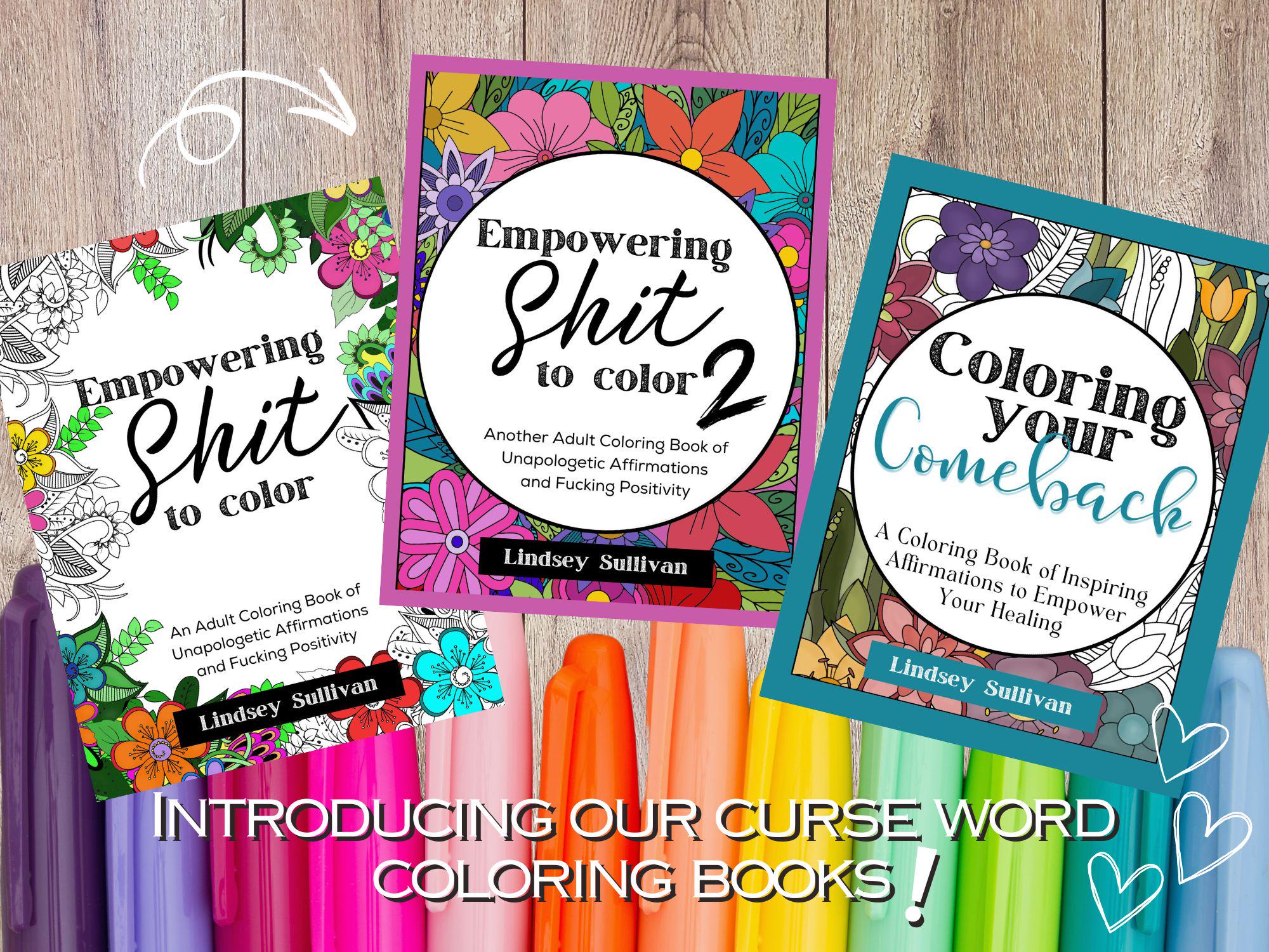 Empowering Shit to Color, Adult Curse Word Coloring Book, Motivational ...