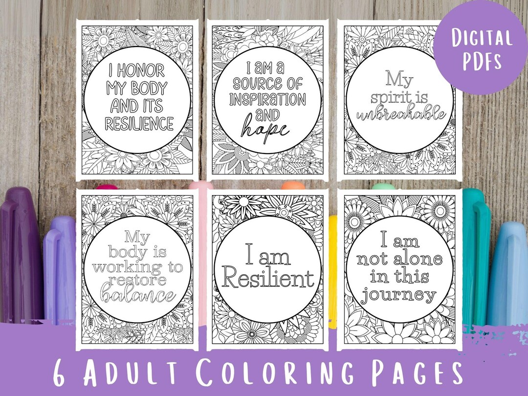 Adult Motivational Digital Coloring Pages, Healing Coloring Pages, Self ...