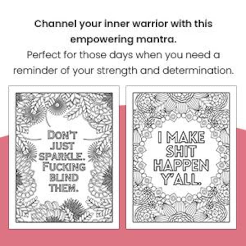 Empowering Shit to Color, Adult Curse Word Coloring Book, Motivational ...