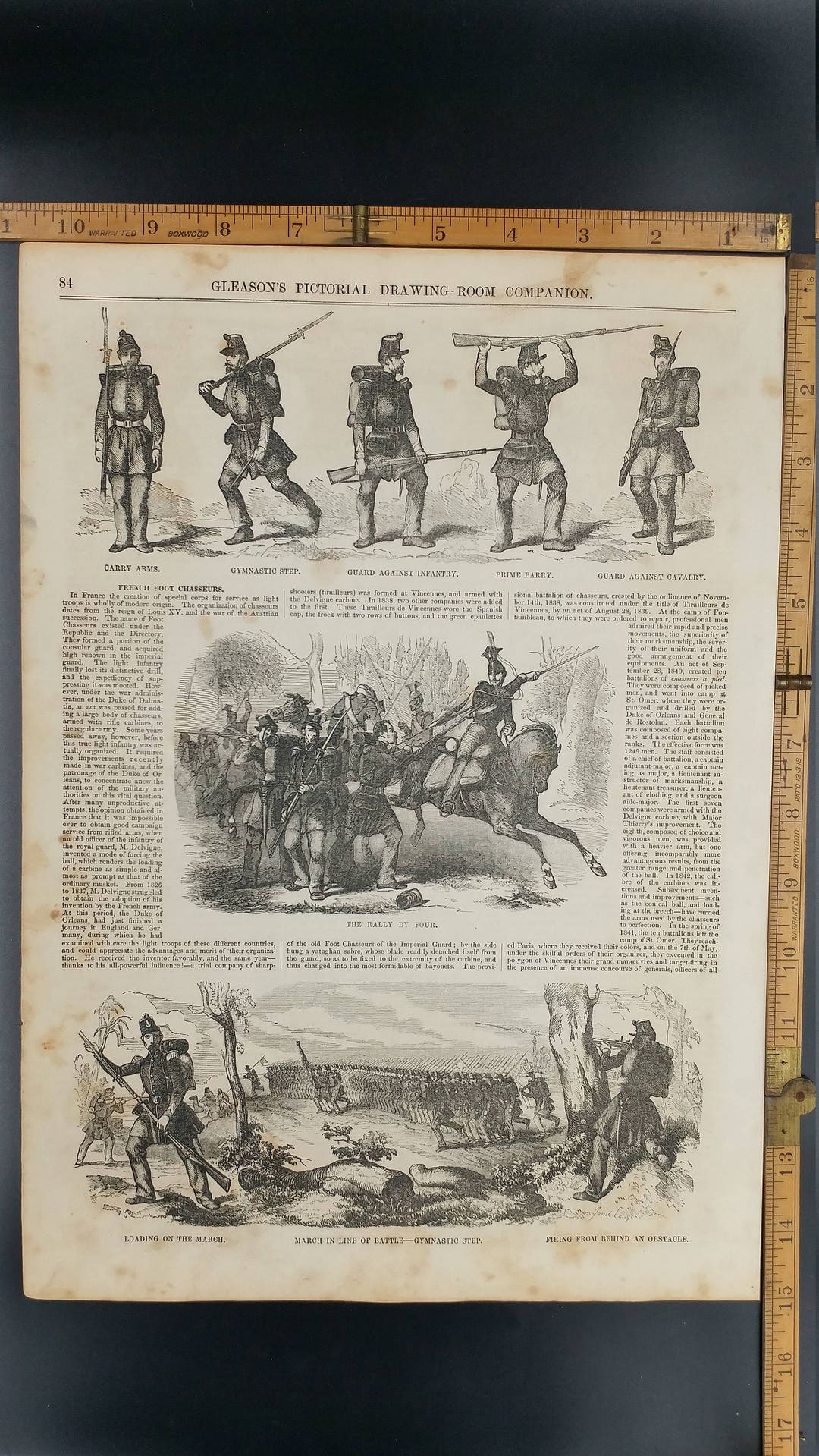 Military Positions and Tactics 1854.french Foot Chasseurs:carry Arms ...