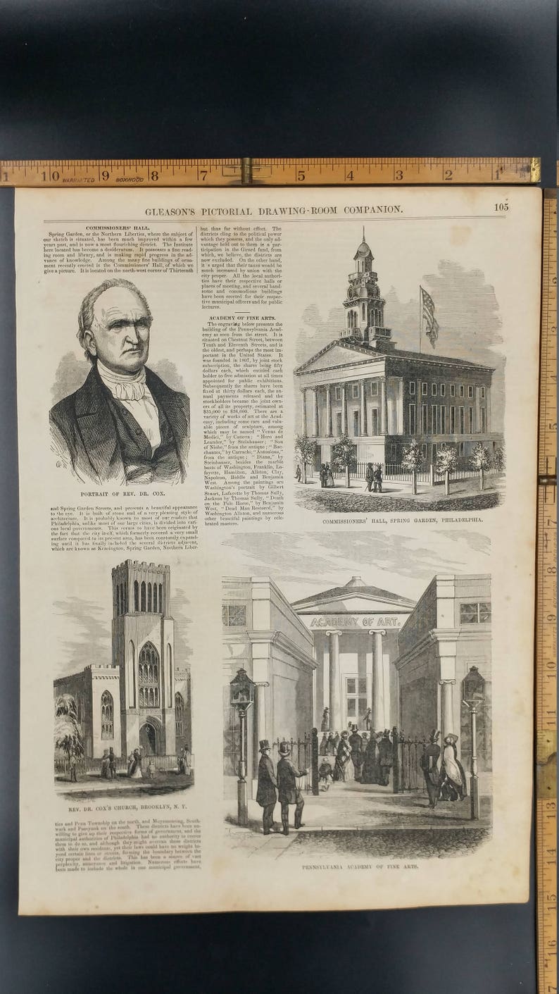 Rev Dr. Cox's Churchbrooklyn N. Y. 1854.pennsylvania - Etsy
