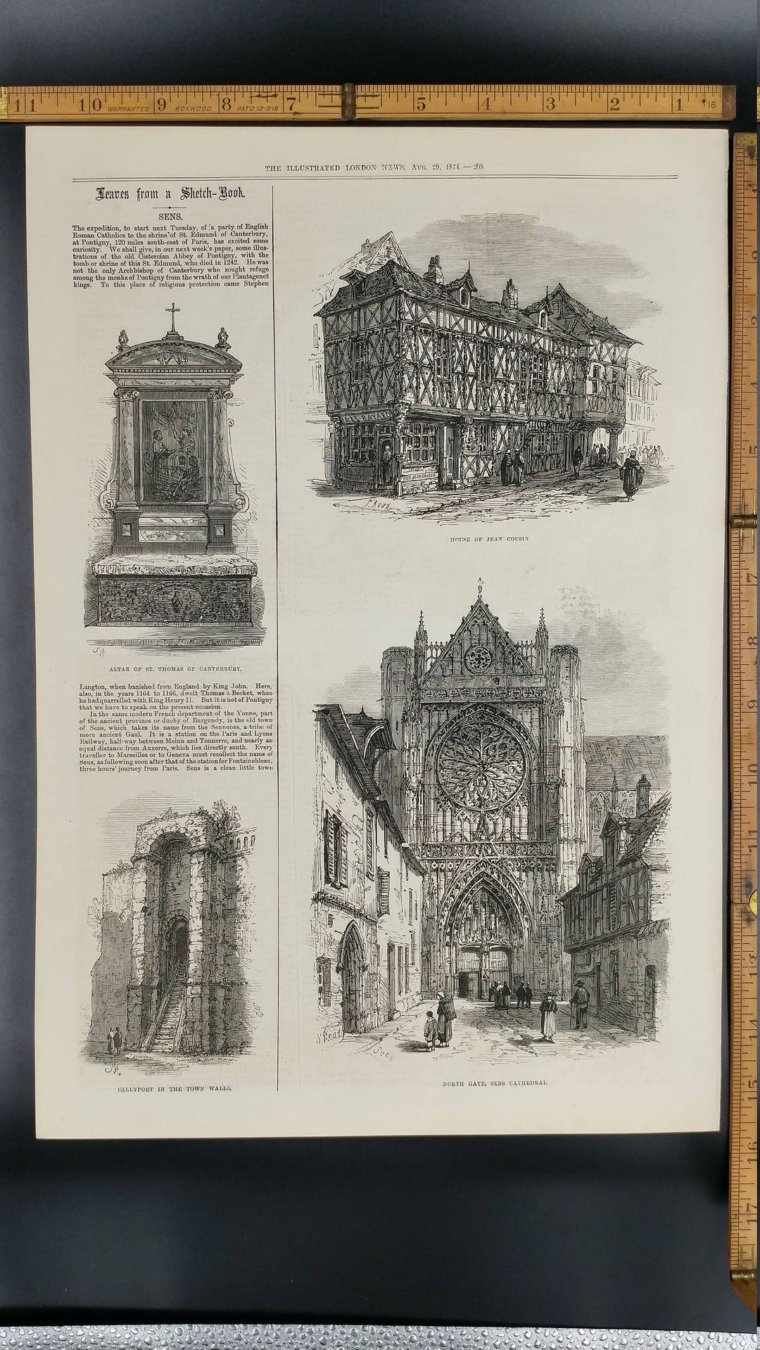 North Gate, Sens Cathedral. Sallyport in the Towns Walls. House of Jean ...