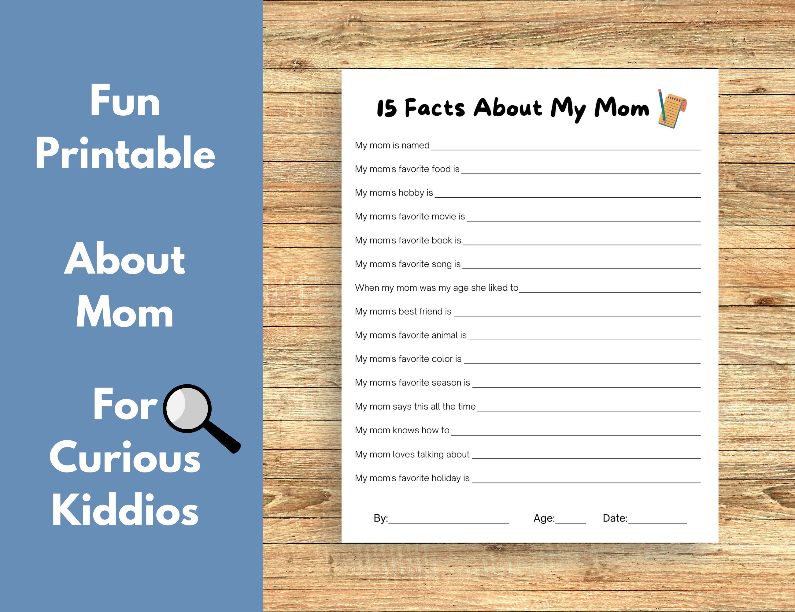 Facts About My Mom Mother's Day Kid Activity Printable PDF to Mom From ...