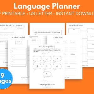 Language Learning Tools Journal Notebook Printable Instant Download ...
