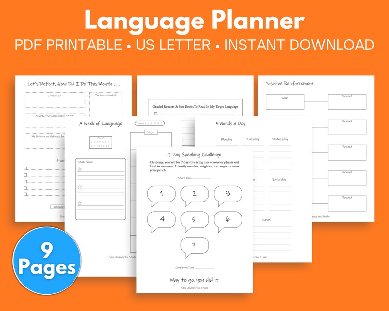Language Learning Tools Journal Notebook Printable Instant Download ...
