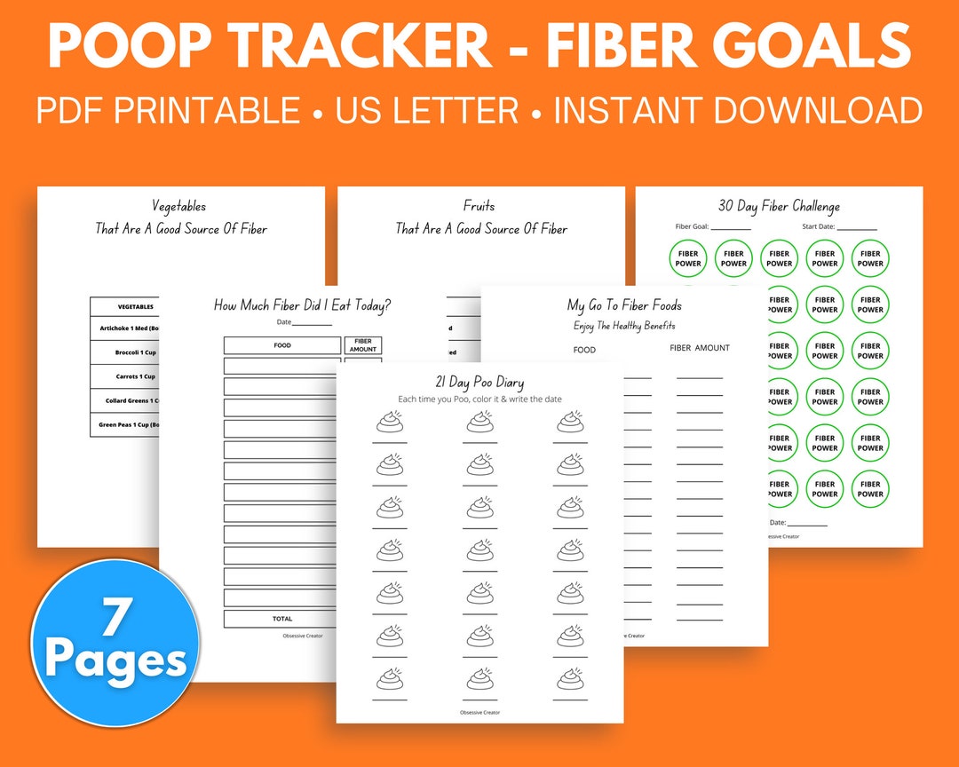 Fiber Tracking Poop Tracking Stool Tracker Bowel Movement Fiber Intake ...