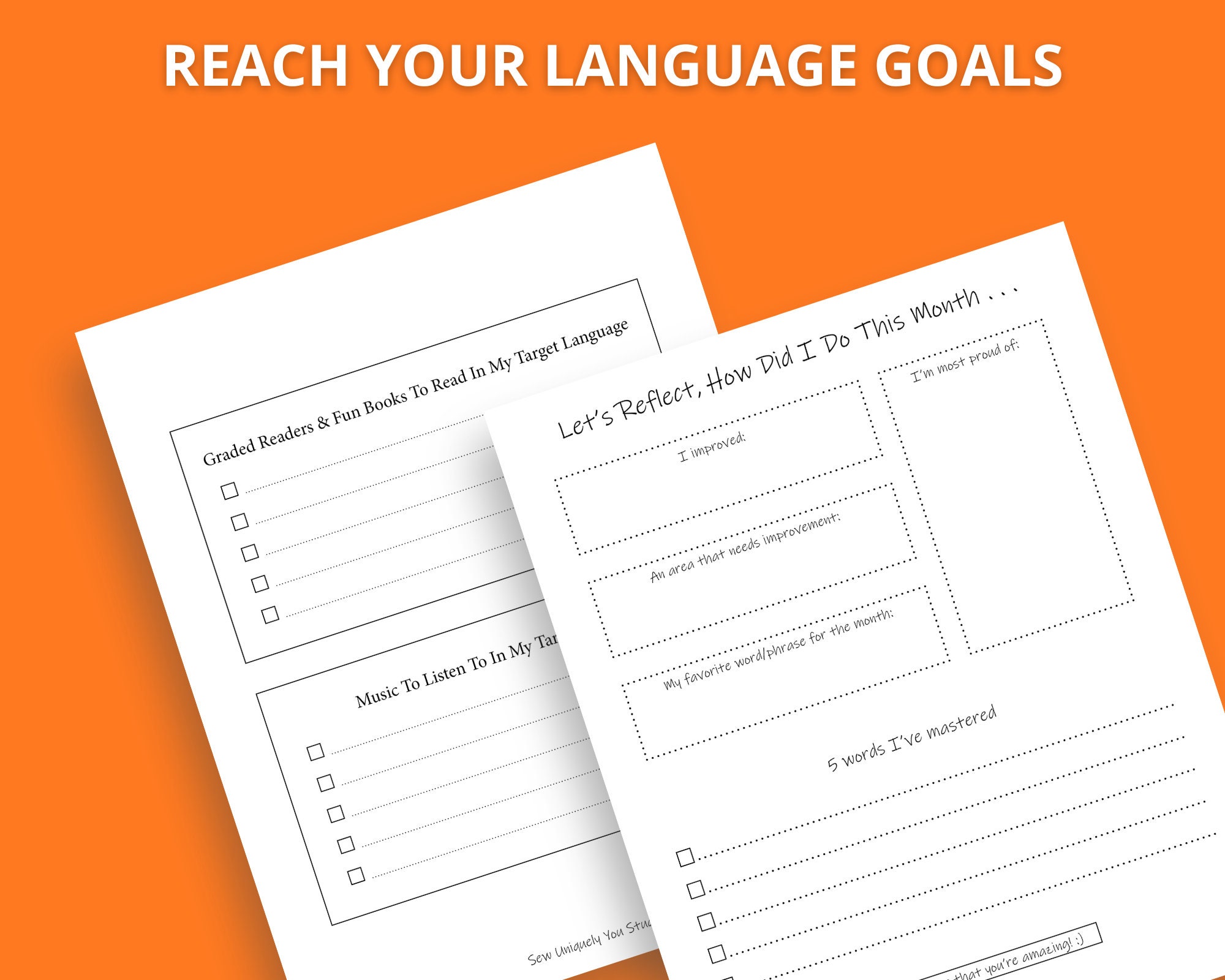 Language Learning Tools Journal Notebook Printable Instant Download ...