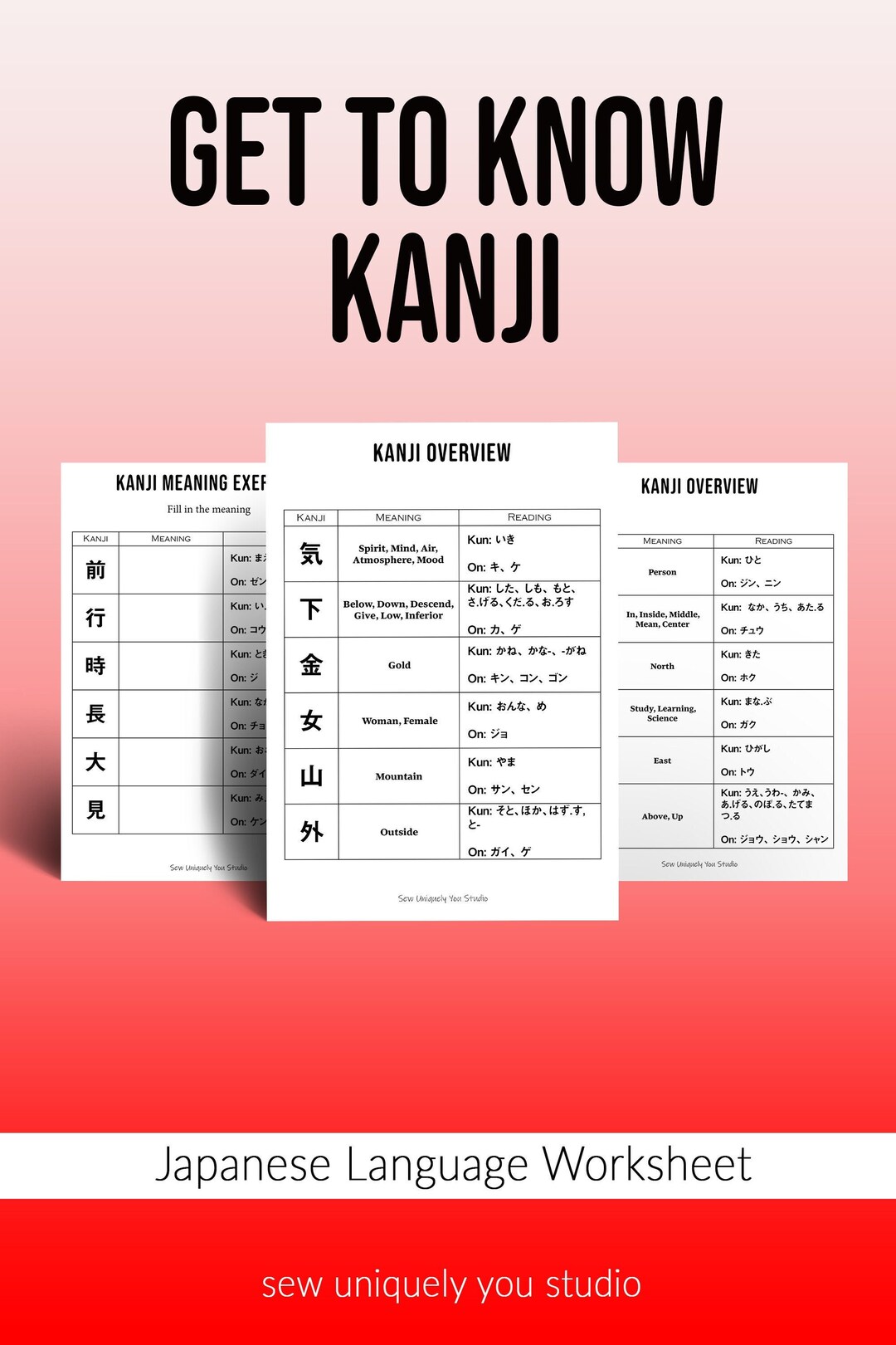 Start Learning Japanese Kanji Worksheet For Japanese Language