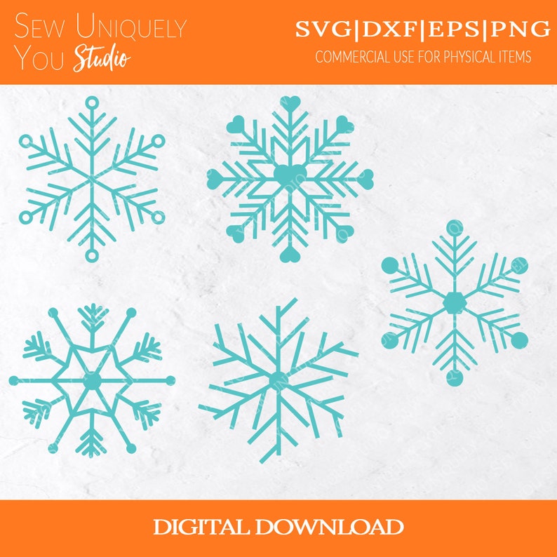 Snowflake Cut File Bundle Christmas Snowflake SVG Png Dxf - Etsy