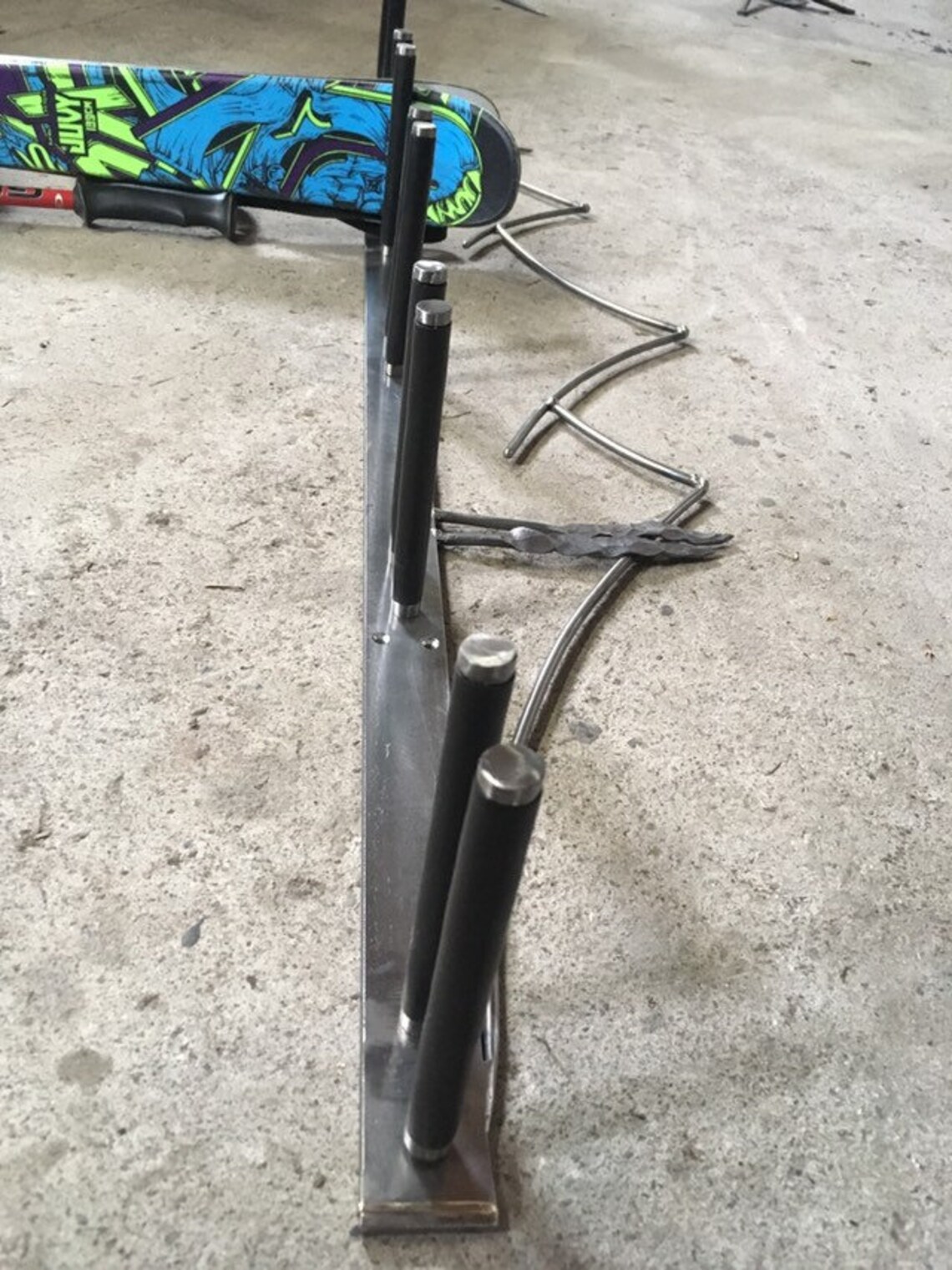 4 Set Ski Rack Wall Mount, Ski Sculpture Art! Mountains and Trees Scene ...