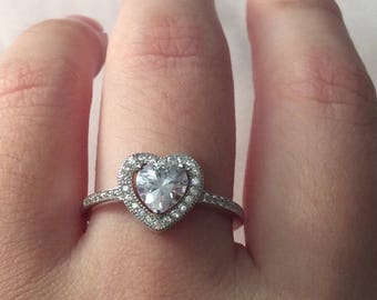 Promise Ring Silver Promise Ring Women's Promise Ring Heart Ring ...