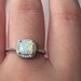 Opal Ring Silver Opal Ring Opal Square Ring Women's | Etsy