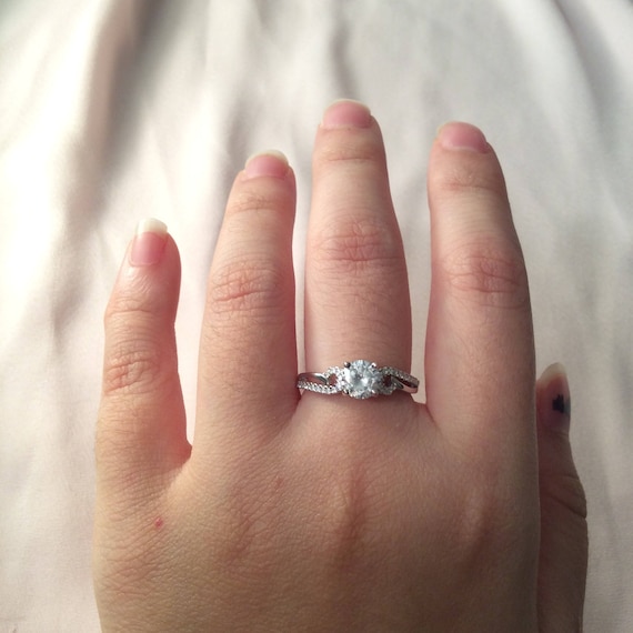 Women s Rings Sterling Silver Ring Cubic Zirconia Ring CZ Ring Diamond Engagement Style