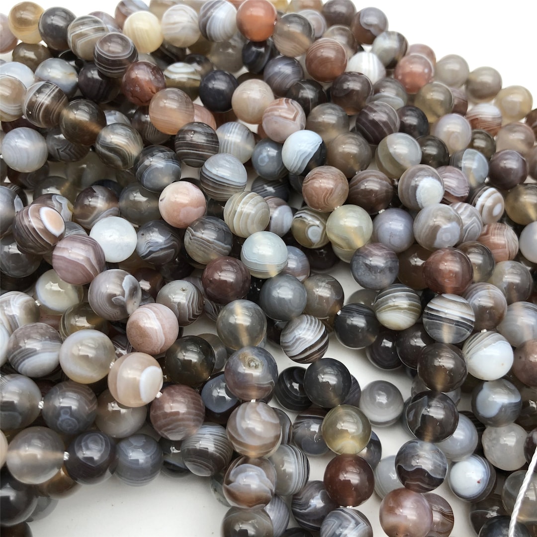 Botswana Achat Runde Perlen,6mm 8mm 10mm 12mm Edelstein Perlen, ca 15,5 Zoll Strang - Etsy.de