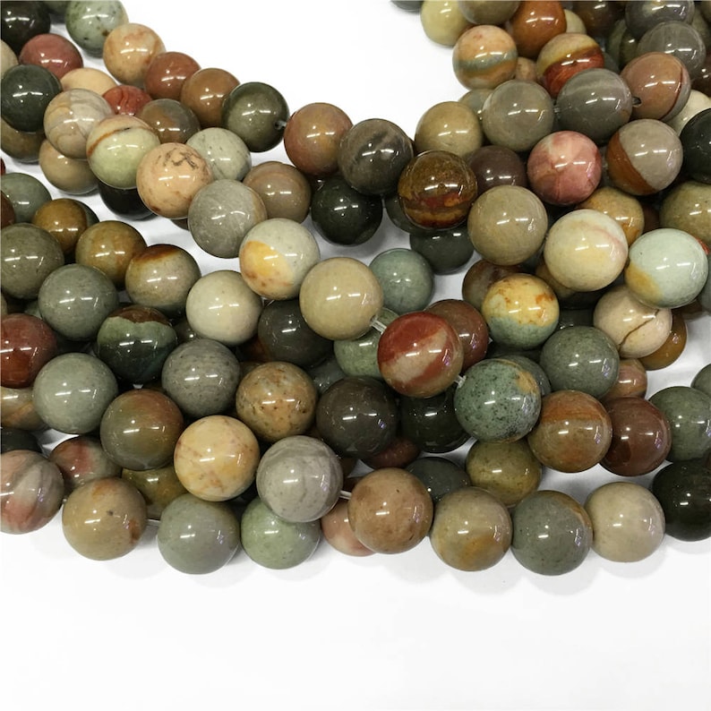 Polychrome Jasper Round Beads 6mm 8mm 10mm 12mm Gemstone | Etsy