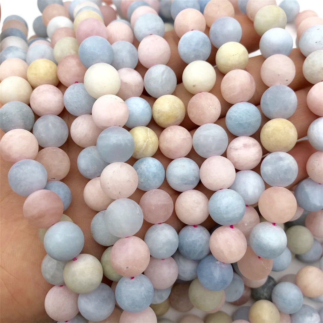 Matte Natural Morganite Round Beads6mm 8mm 10mm 12mm Gemstone - Etsy