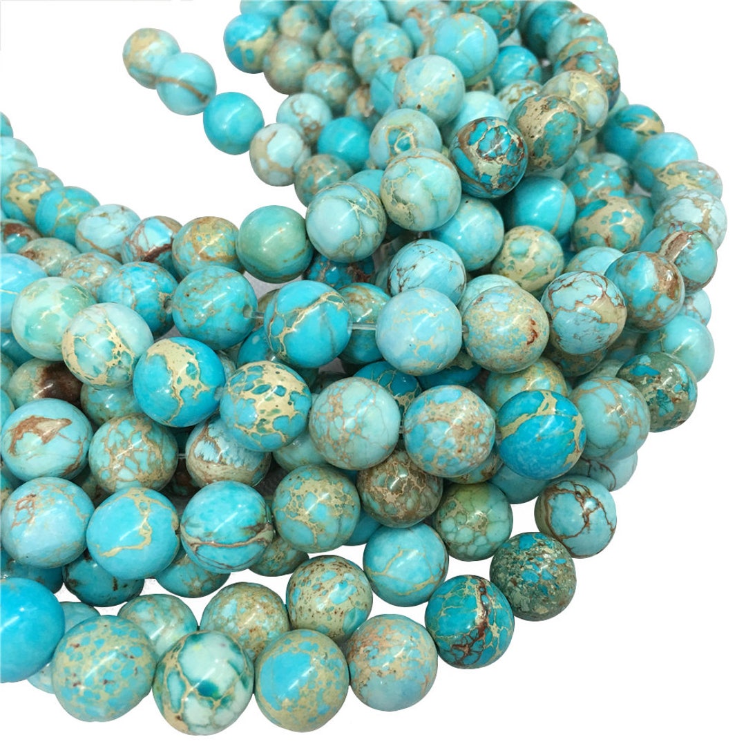 Impression Jasper Round Beadslight Blue Beads 6mm 8mm 10mm - Etsy