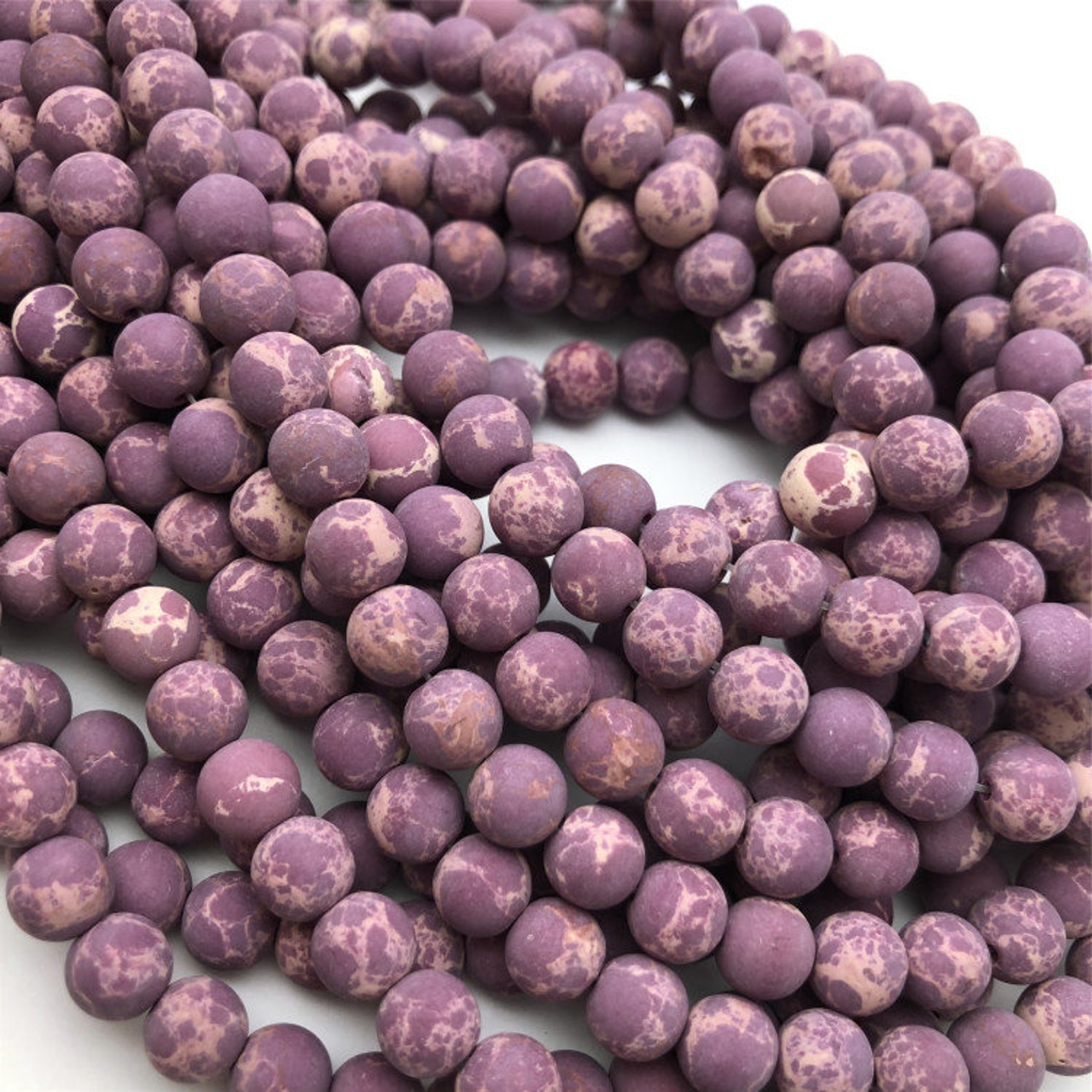Matte Purple Impression Jasper Perles rondes 8mm 10mm - Etsy France