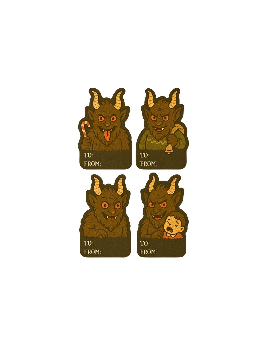 Krampus Christmas Gift Tags – Gothic Holiday Printable Tags | Dark Xmas ...