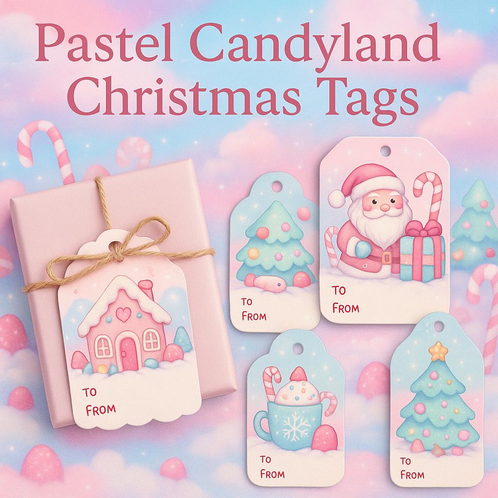 Pastel Candyland Gift Tags Printable | Sweet Candy Christmas Tags ...
