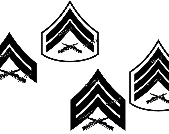 USMC Marine Corps Rank Insignia Chevrons, All Colors, Digital Vector ...