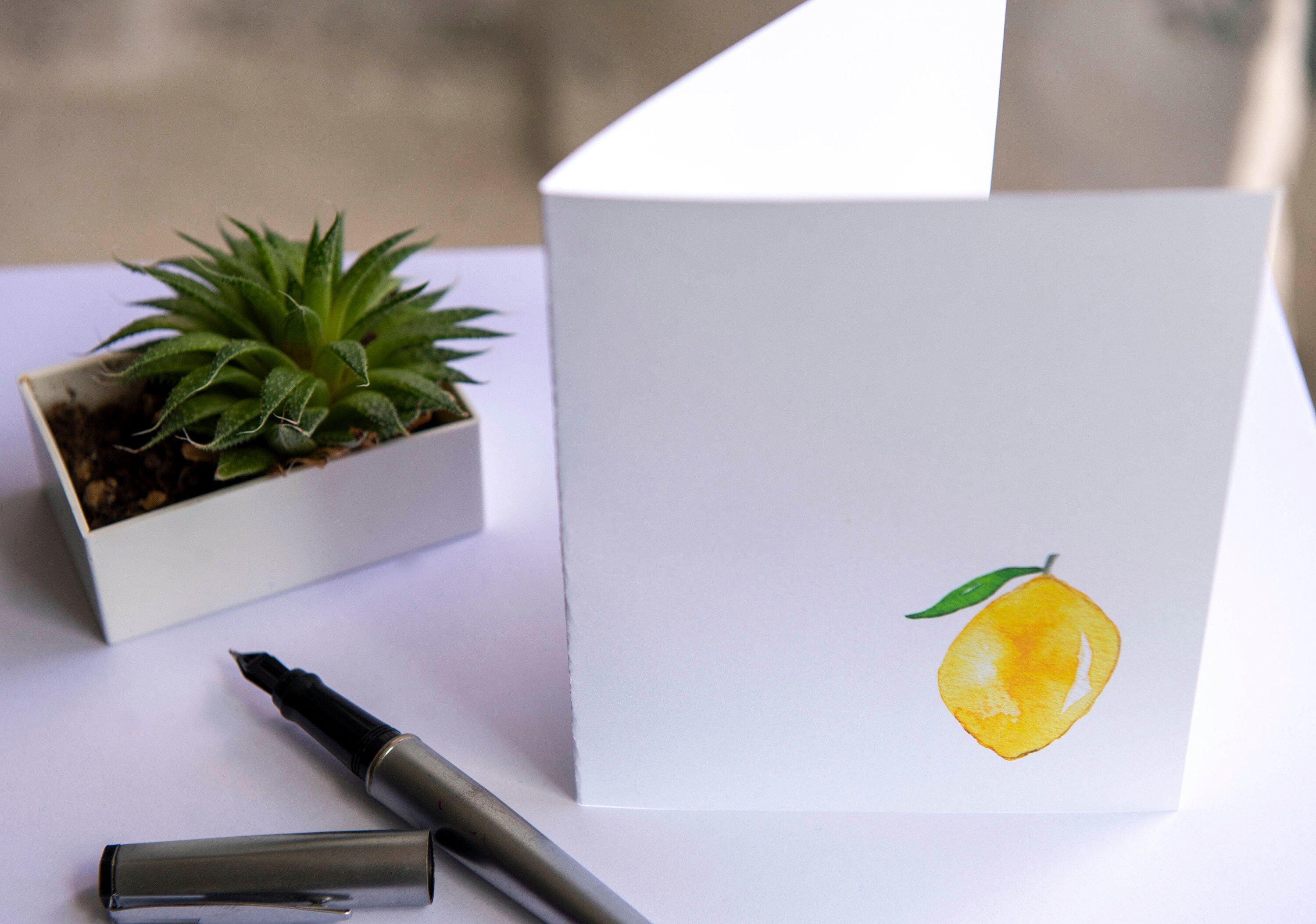 PRINTABLE Watercolor Lemon Note Card Greeting Card Thank You Note Blank ...