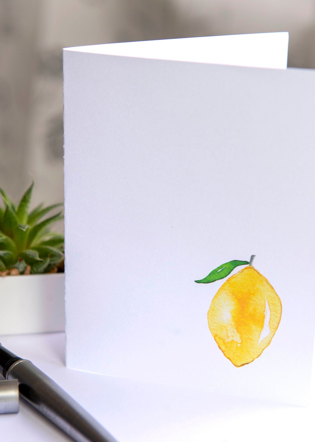 PRINTABLE Watercolor Lemon Note Card Greeting Card Thank You Note Blank ...
