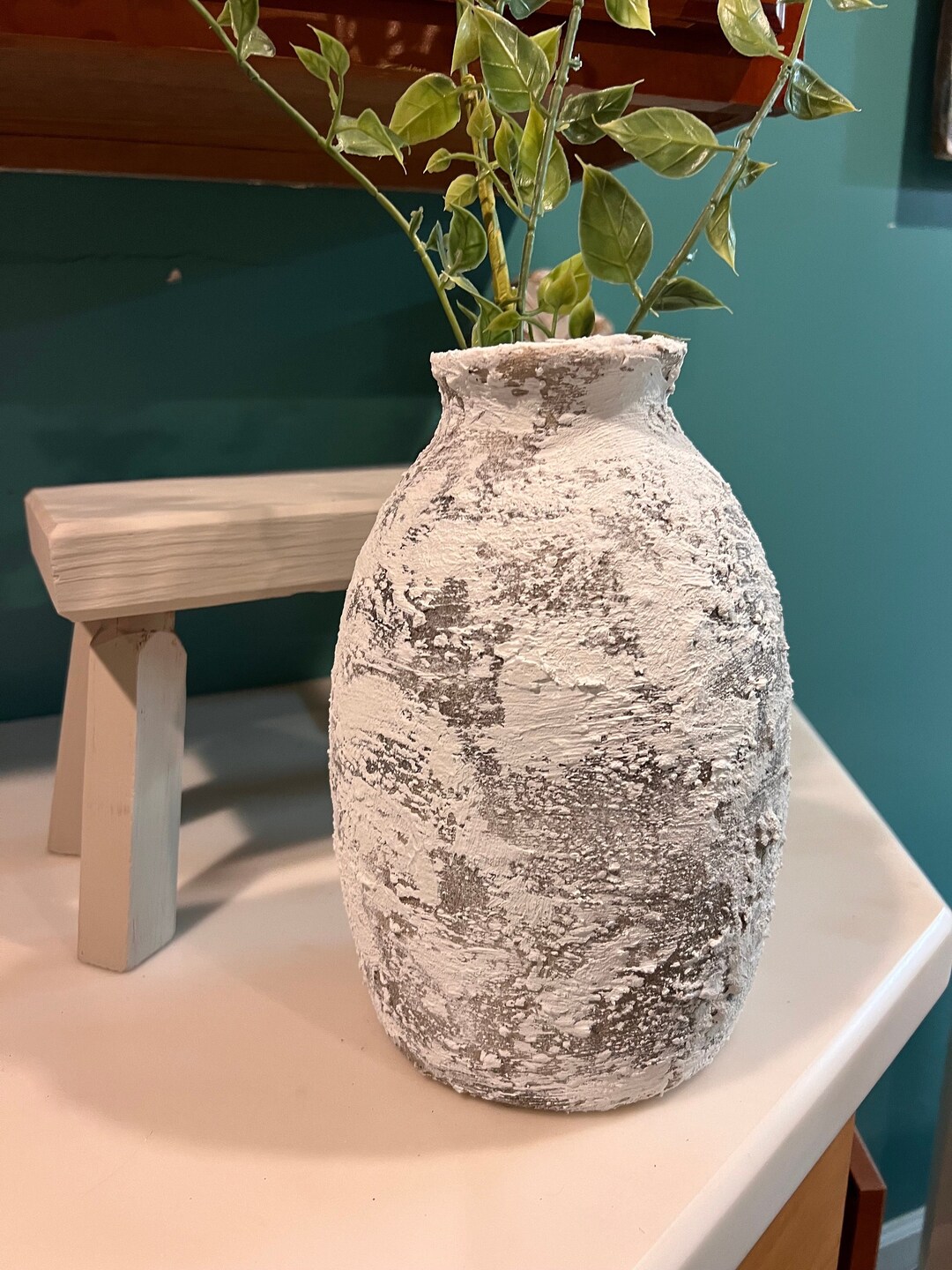 Rustic Vase, White, Gray, Beige, Textured Vase, Matte Finish - Etsy