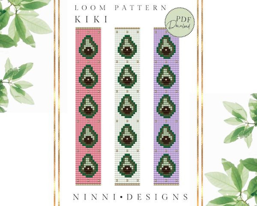 KIKI Miyuki Bead Loom Pattern, Avocado, LOOM Bracelet Pattern in PDF ...