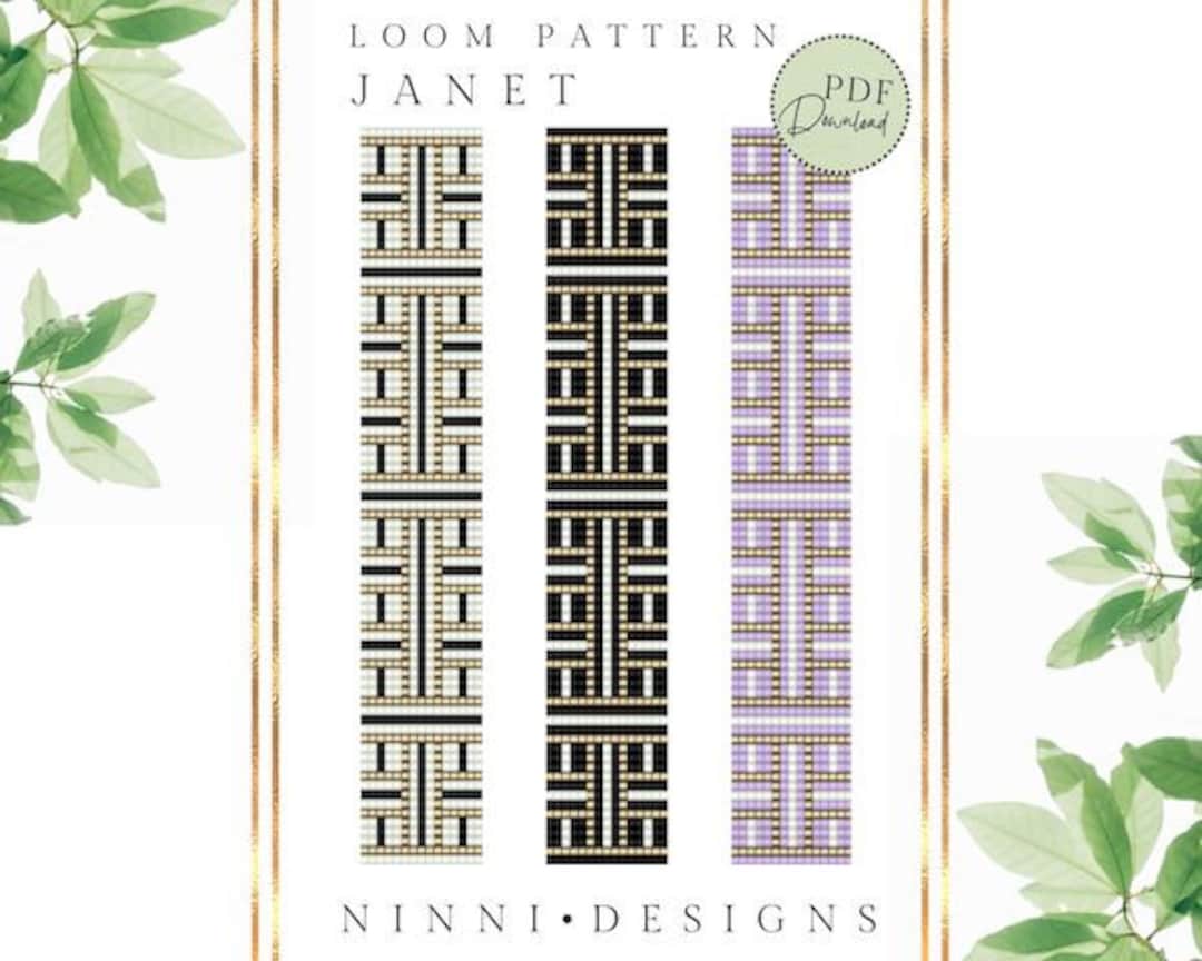 JANET Miyuki Bead Loom Pattern, LOOM Bracelet Pattern in PDF, Modern ...