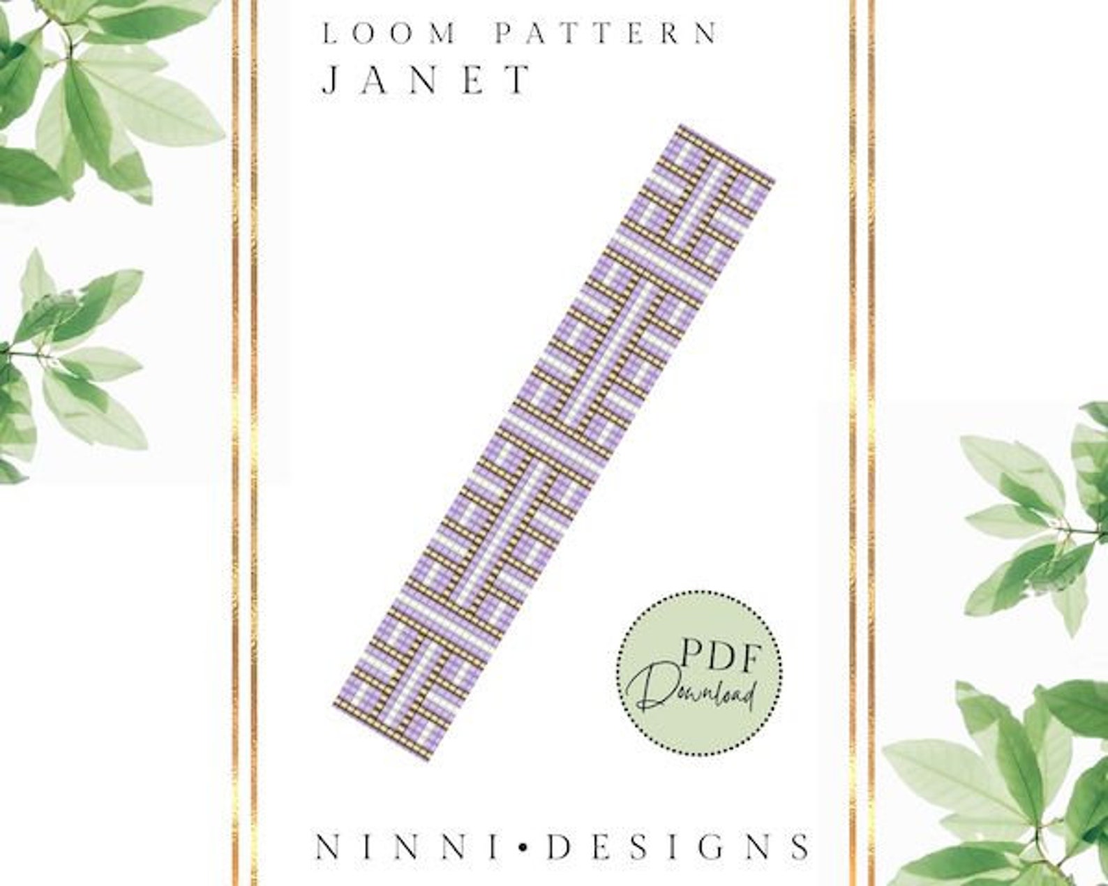 JANET Miyuki Bead Loom Pattern, LOOM Bracelet Pattern in PDF, Modern ...