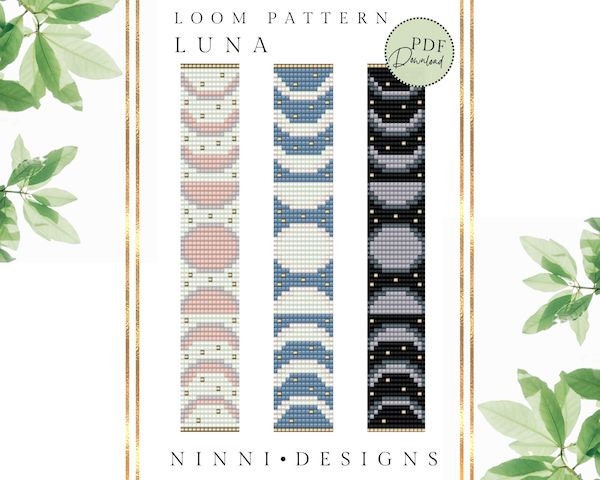 LUNA Easy Loom Pattern, Moon Phases Loom Pattern, Bead Loom Pattern ...