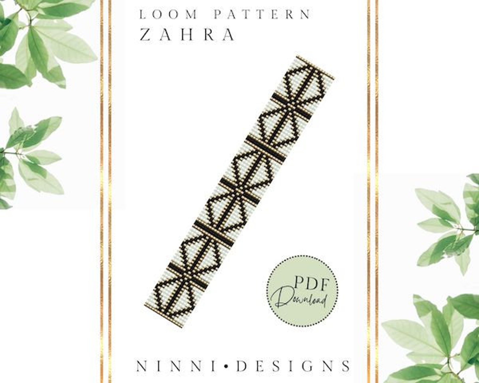ZAHRA Miyuki Bead Loom Pattern, LOOM Bracelet Pattern in PDF, Boho Loom ...