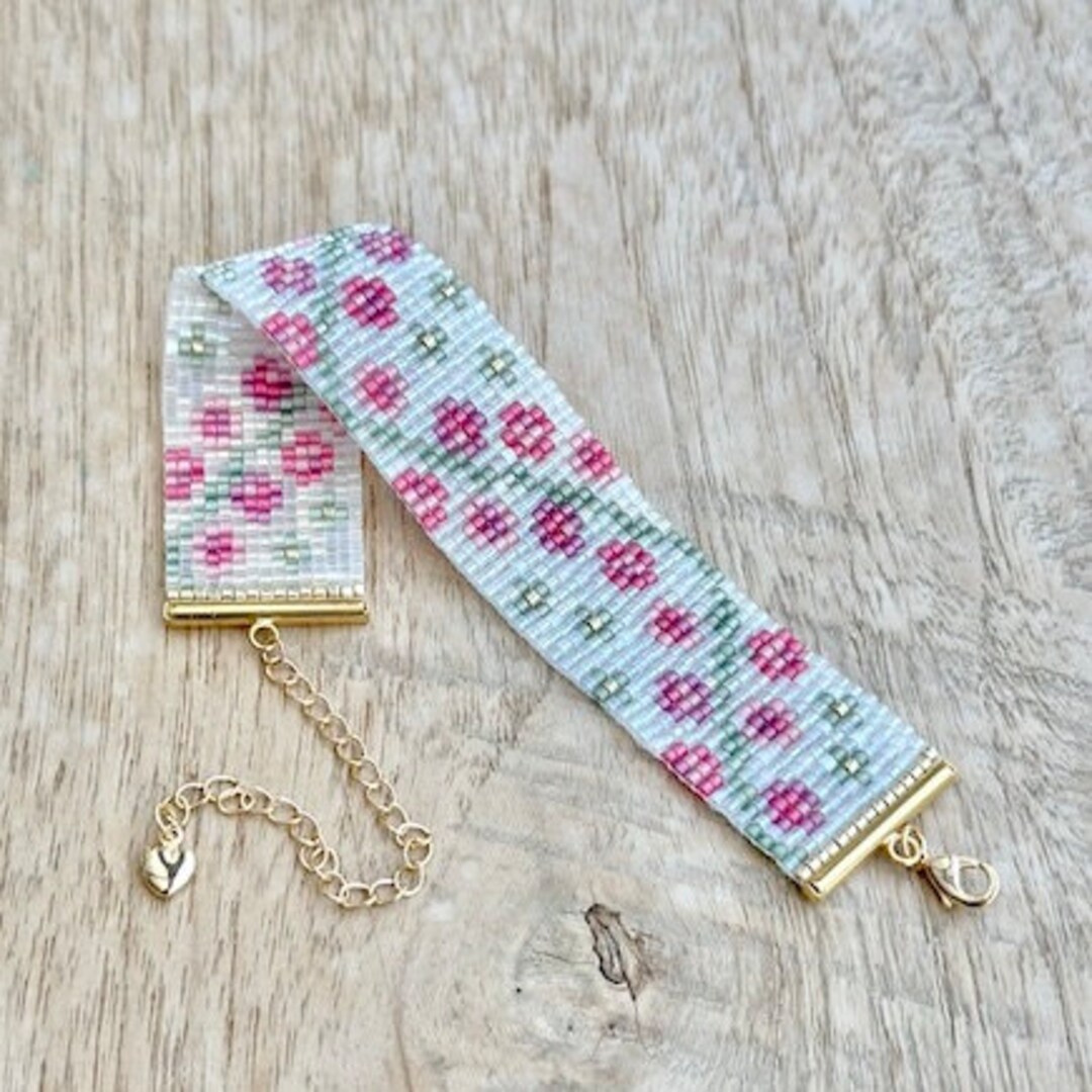 JUNE Flowers Loom Bracelet Pattern, PDF, Floral Bead Loom Pattern ...