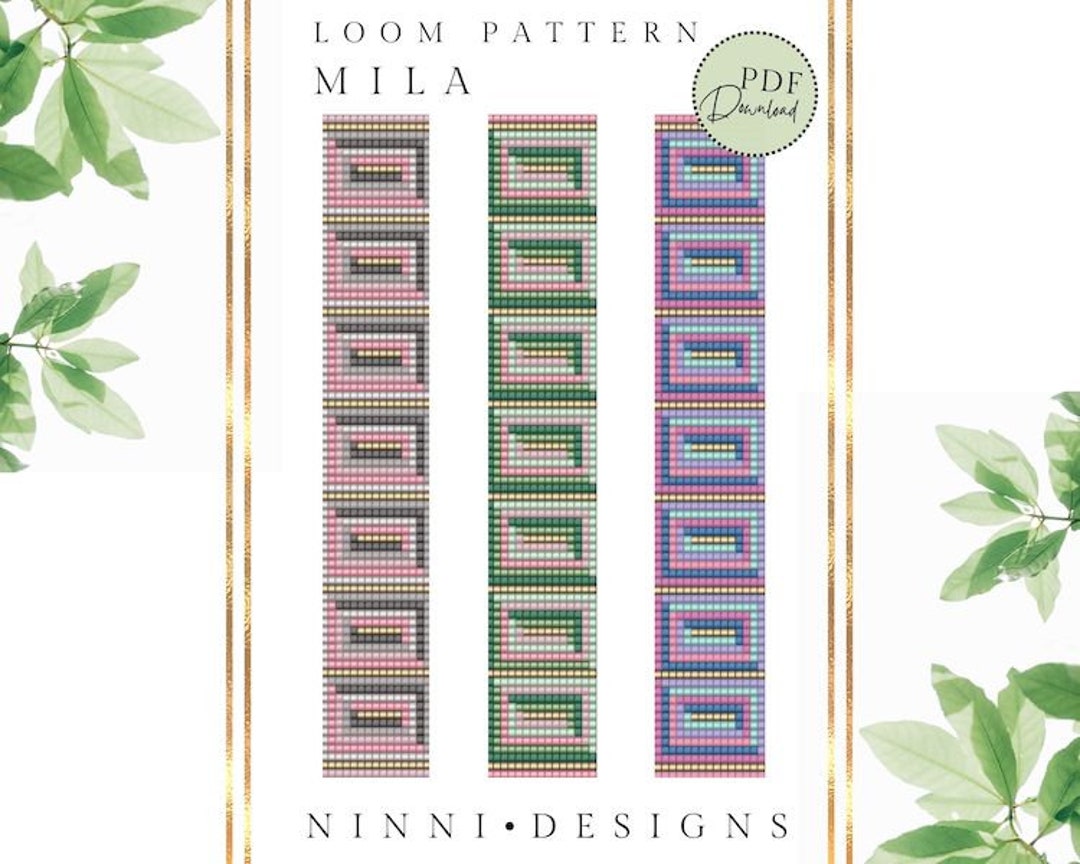 MILA Miyuki Bead Loom Pattern LOOM Bracelet Pattern in PDF - Etsy