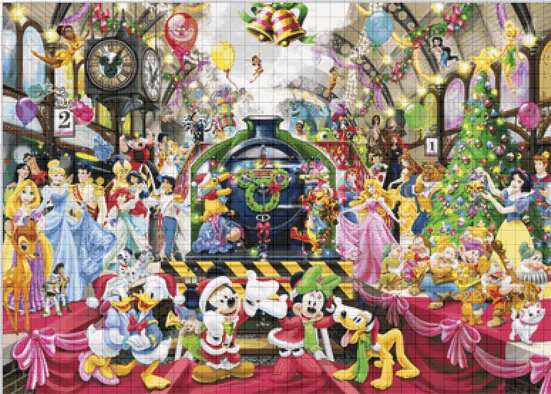 Disney Characters 4 Christmas Cross Stitch Pattern Counted | Etsy