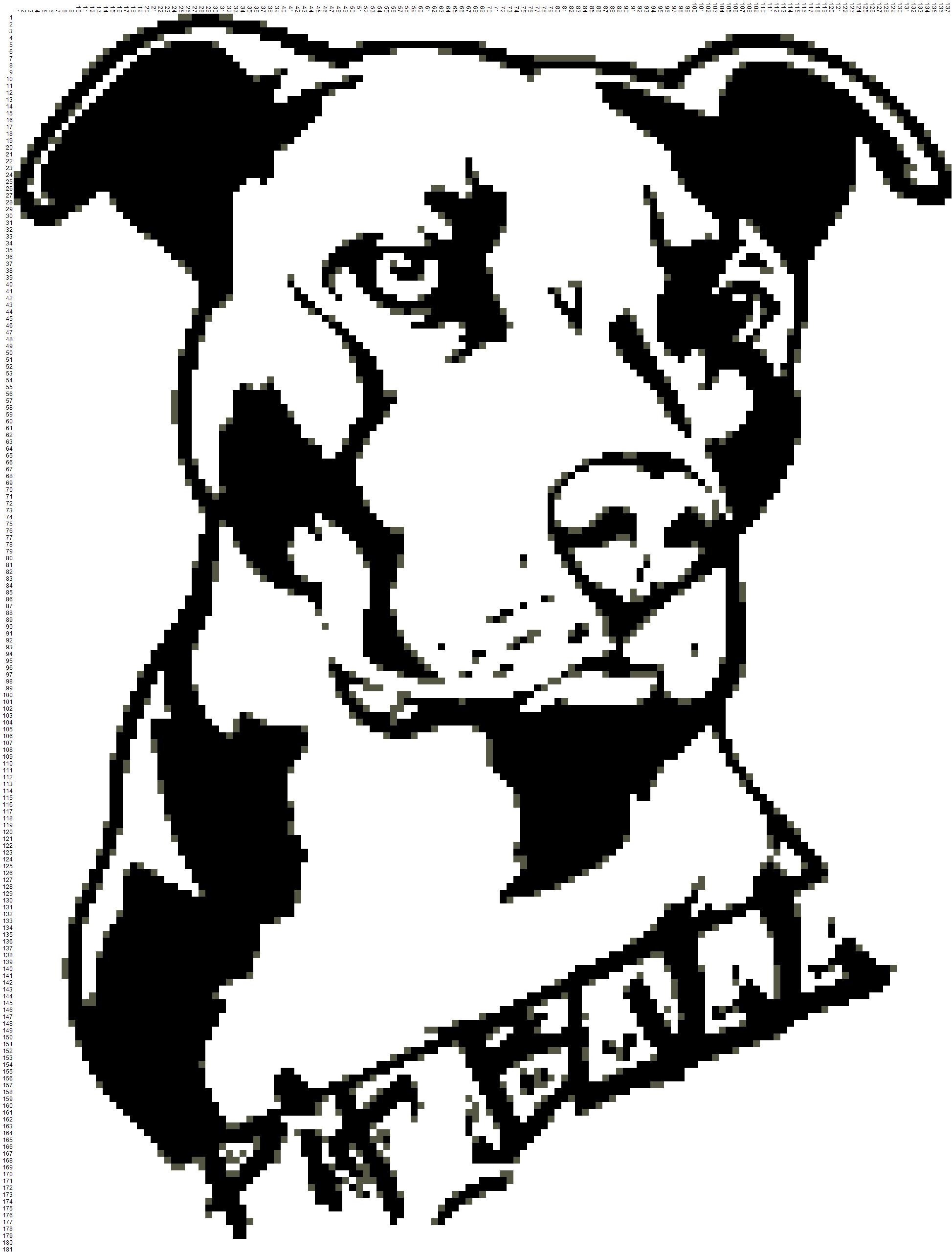 Pit Bull Black and White Modern Cross Stitch Pattern Counted - Etsy