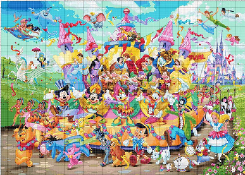Disney Characters 6 Cross Stitch Pattern Counted Cross Stitch | Etsy