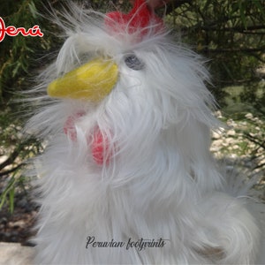 Handmade Rooster 100% Suri Alpaca Fur Toy, Pure Wool Easter Rooster ...