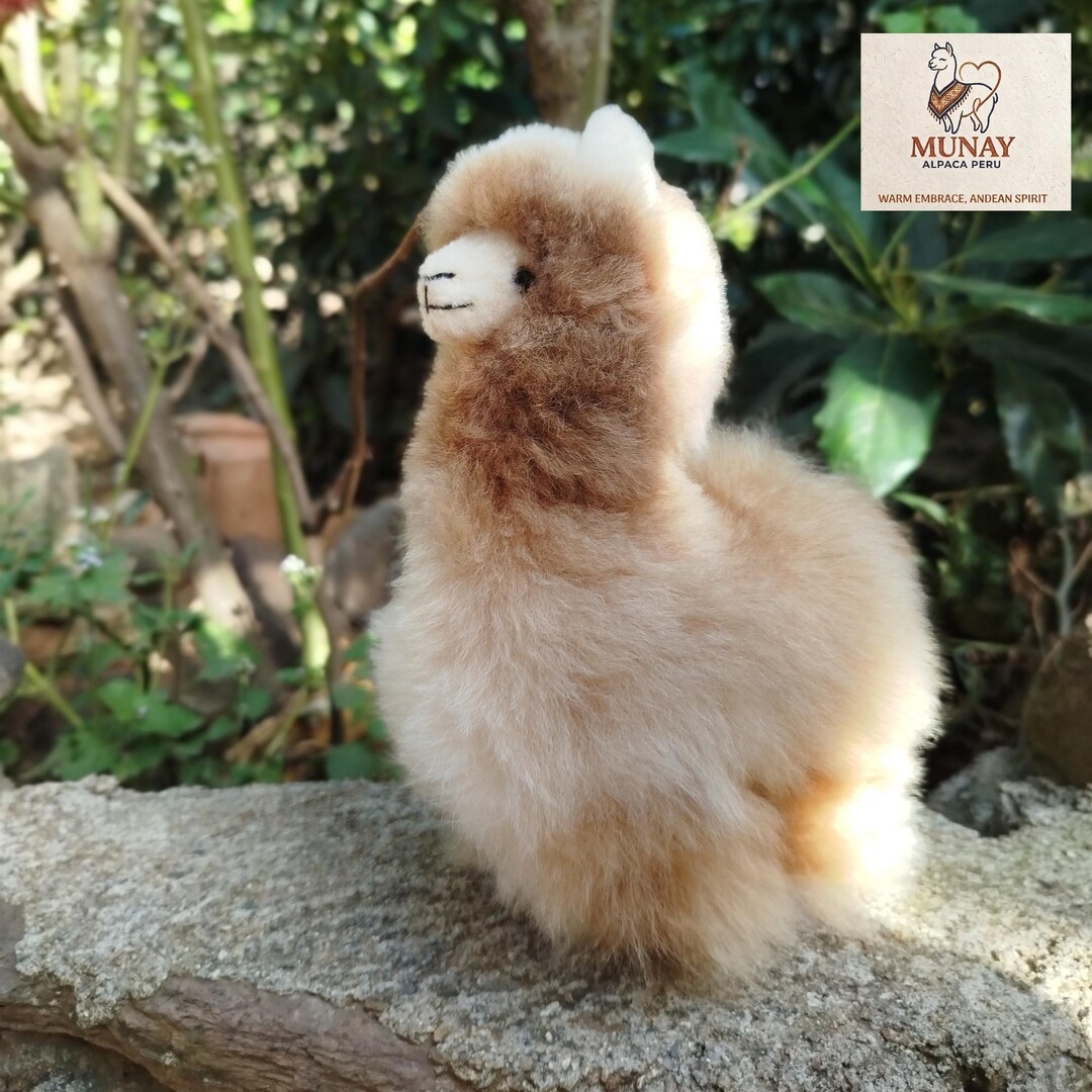 Fluffy Alpaca Plush Toy – Genuine Peruvian Alpaca Fur – Handmade Soft ...