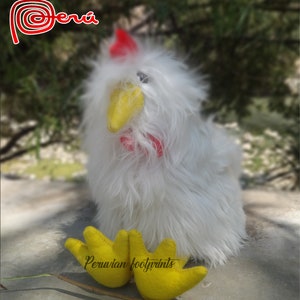 Handmade Rooster 100% Suri Alpaca Fur Toy, Pure Wool Easter Rooster ...
