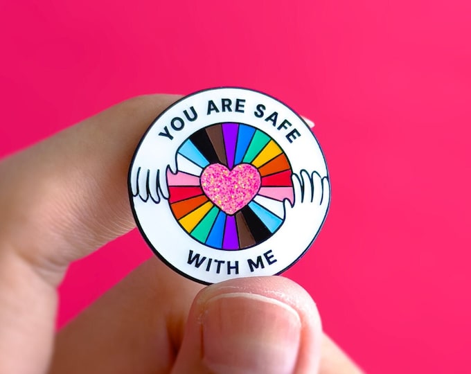 LGBT Ally You're Safe With Me Subtle Pride Pin — Gay Lesbian Bisexual ...