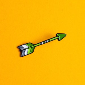 Aromantic Pride Pin Aro Arrow Pride Badge — Minimalist Pride LGBT Aro ...